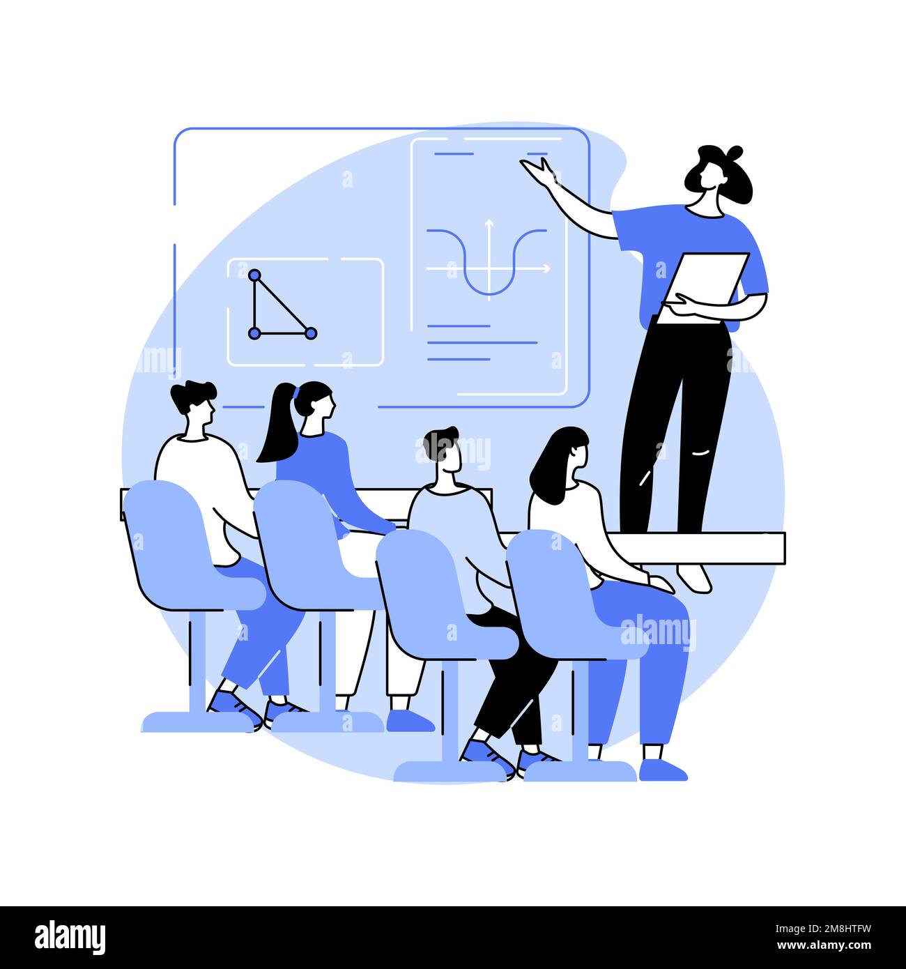 Absorbing information isolated cartoon vector illustrations. Group of ...