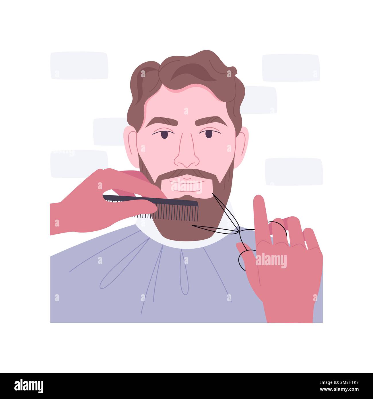 Shaving isolated cartoon vector illustrations. Man shaving beard in ...