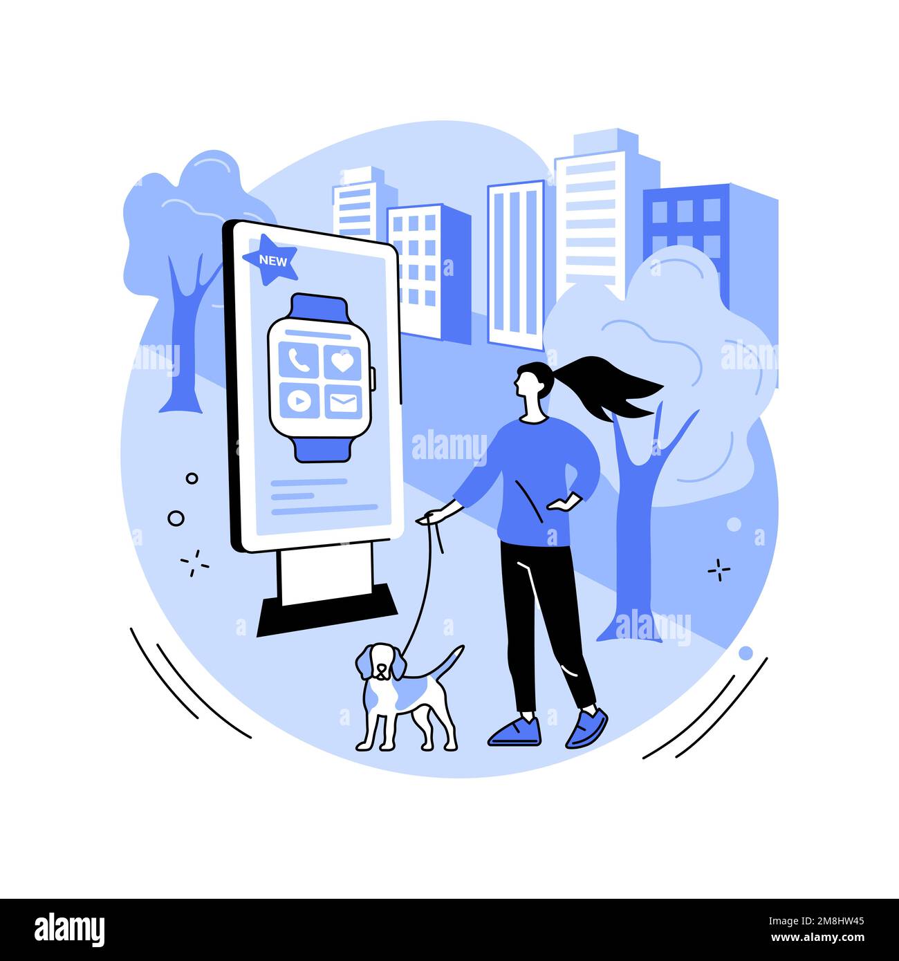 Lightbox advertising isolated cartoon vector illustrations. Girl ...