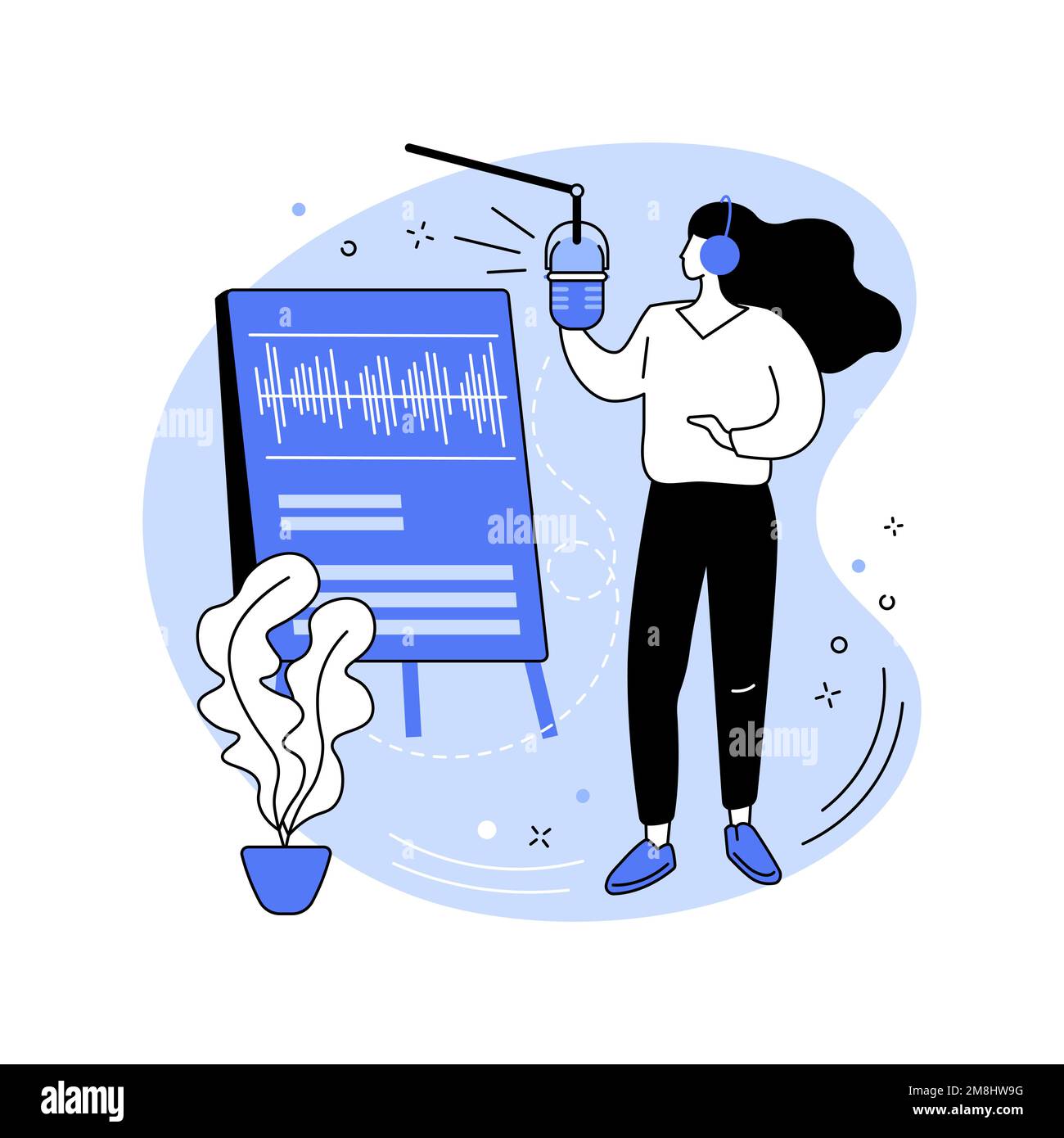 Radio advertising isolated cartoon vector illustrations. Professional ...