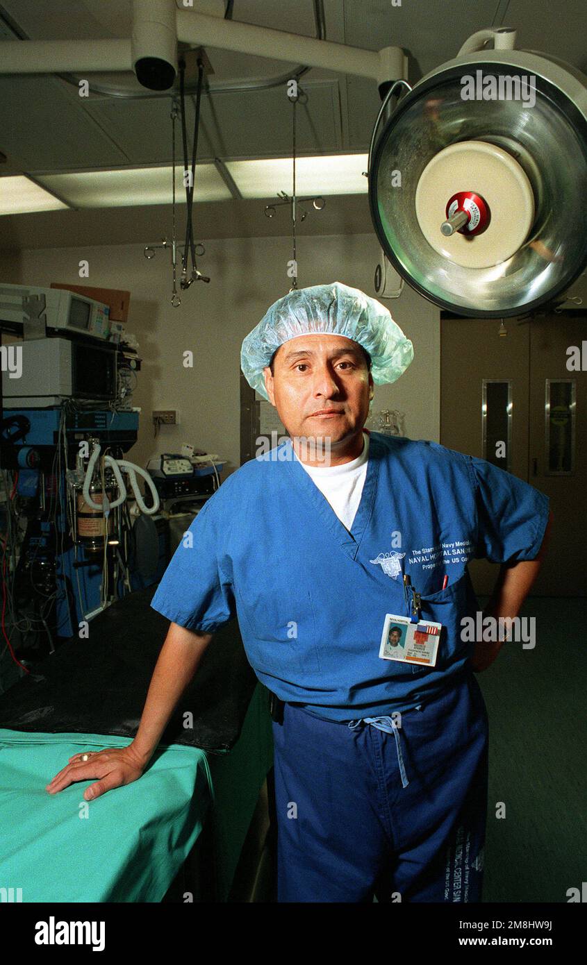 Commander Maurico Aparicio, head of the Preoperative Nursing Department ...