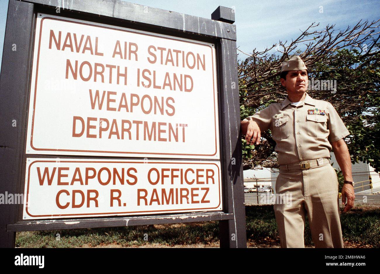An informal portrait of Commander Ray Ramirez, Hispanic weapons officer ...