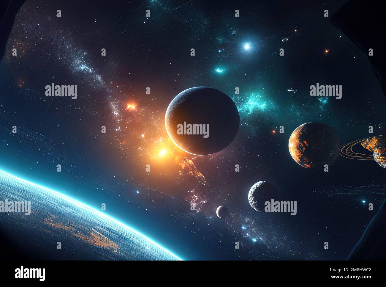 cosmic landscape with intelligence and stars Stock Photo - Alamy