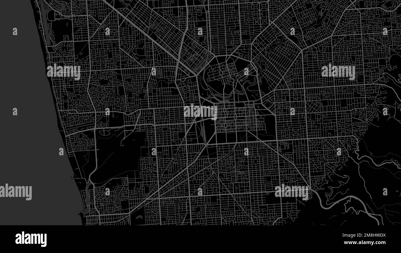 Black map of Adelaide city administrative area. Royalty free vector ...