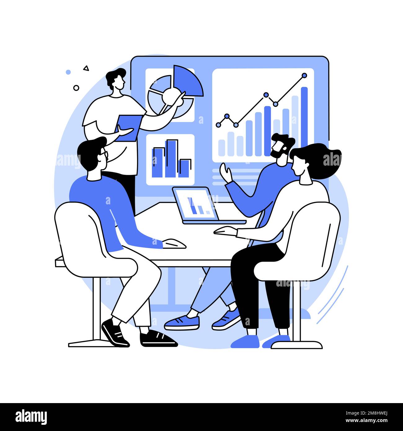 Add idea presentation isolated cartoon vector illustrations. Agency ...