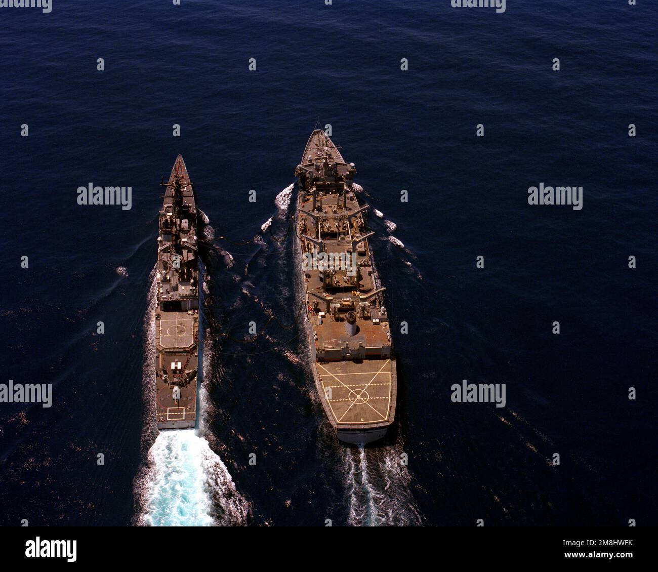 An overhead view of the replenishment oiler USS WICHITA (AOR-1 ...