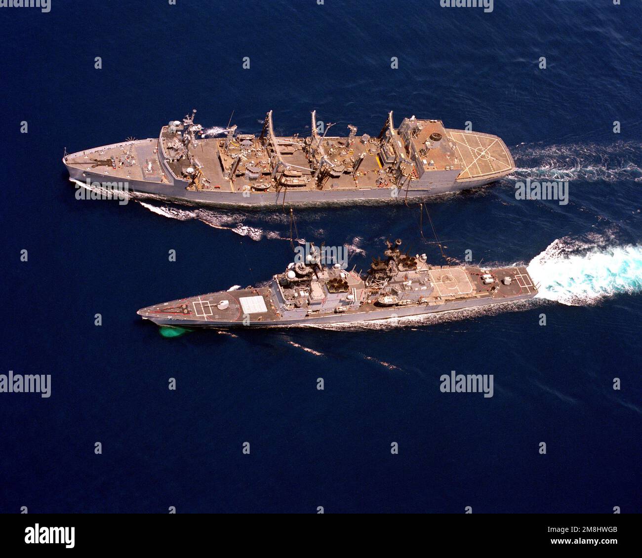 An overhead view of the replenishment oiler USS WICHITA (AOR-1 ...