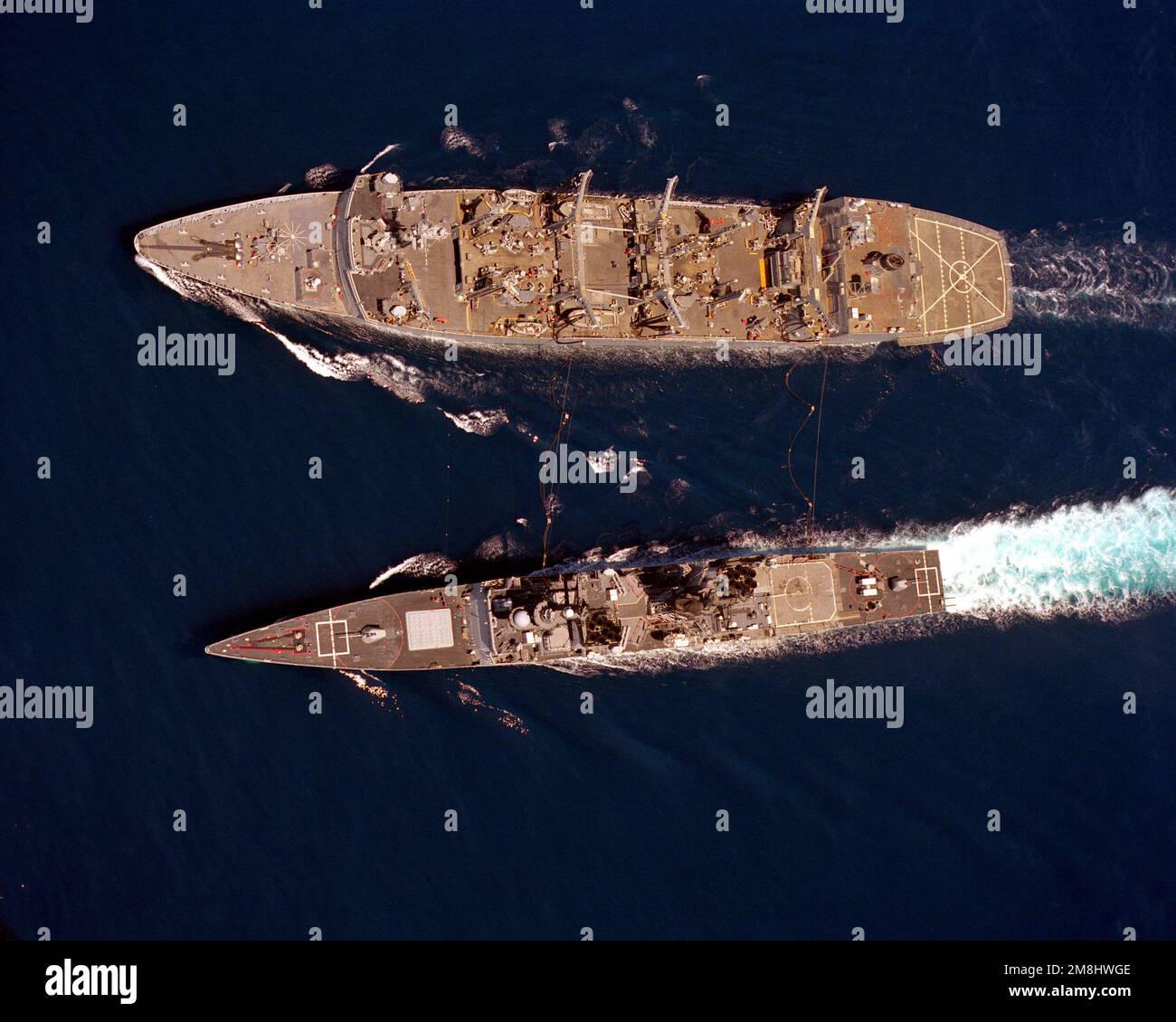 An overhead view of the replenishment oiler USS WICHITA (AOR-1 ...