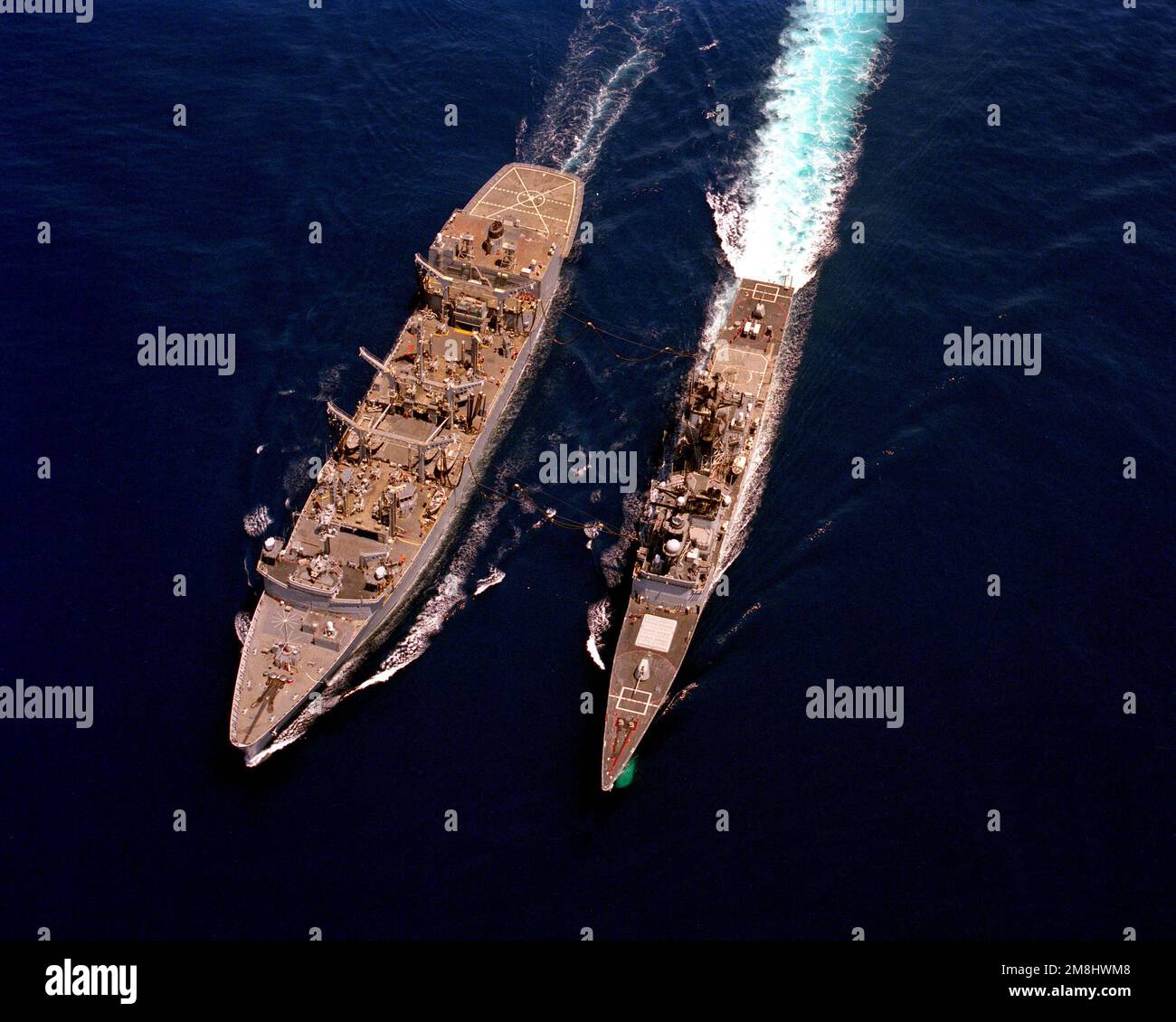 An overhead view of the replenishment oiler USS WICHITA (AOR-1 ...