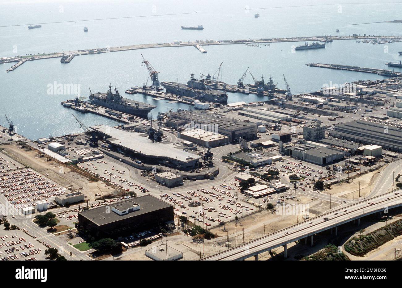 An aerial view of the decommissioned aircraft carrier RANGER (CV-61) in ...