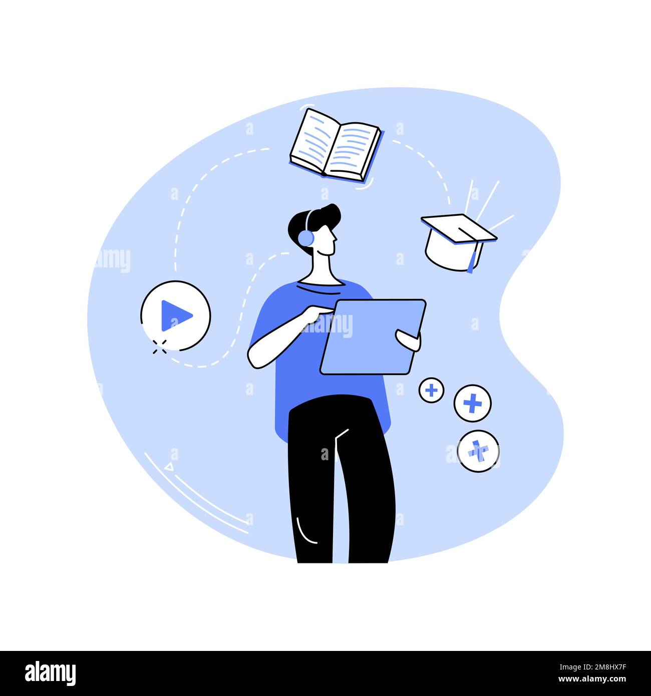 Improve listening skills isolated cartoon vector illustrations. Boy ...