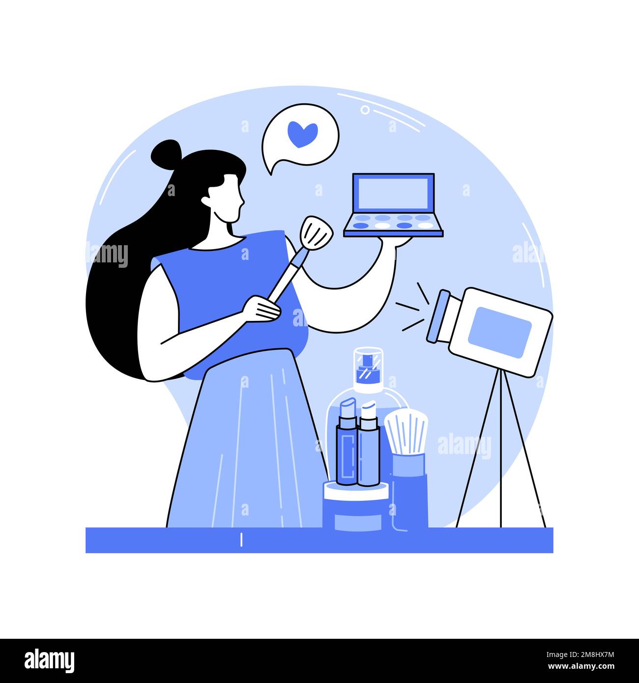 Beauty and makeup isolated cartoon vector illustrations. Young smiling ...