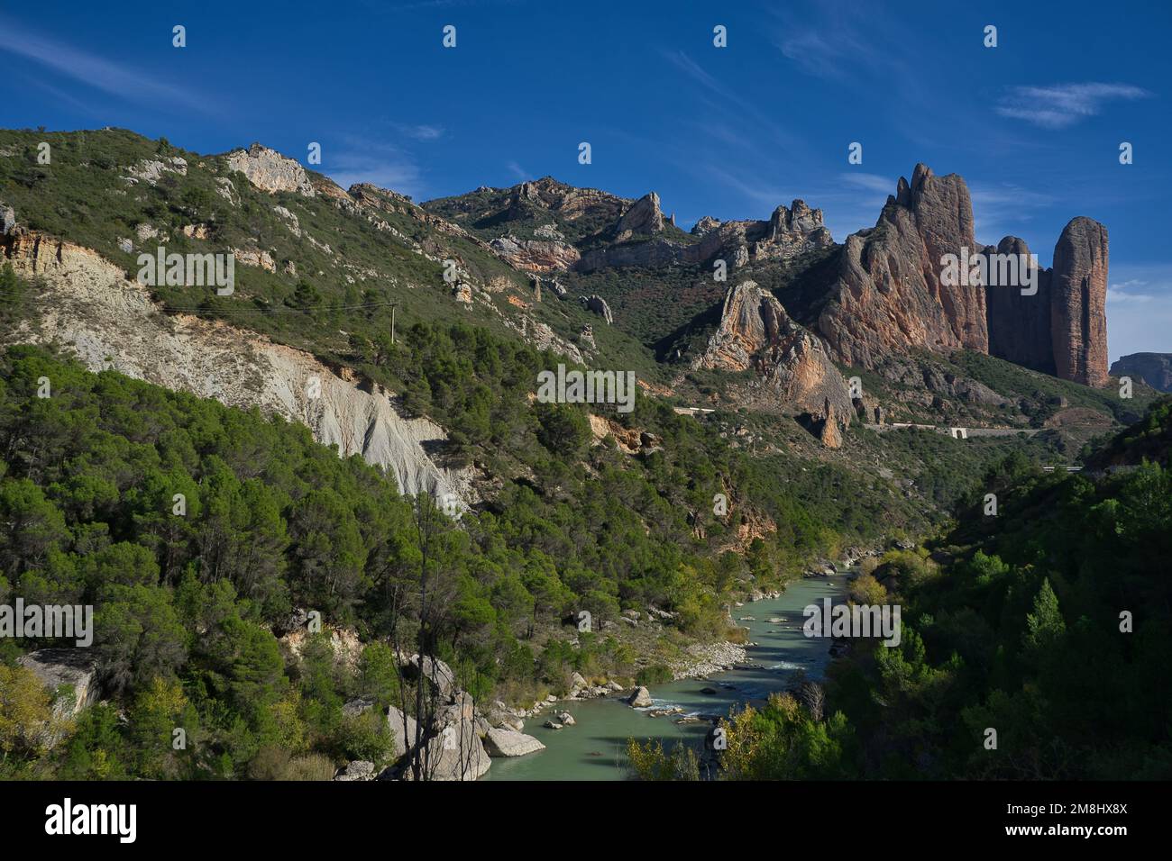 The beautiful landscape of the famous rock formations of Mallos de ...