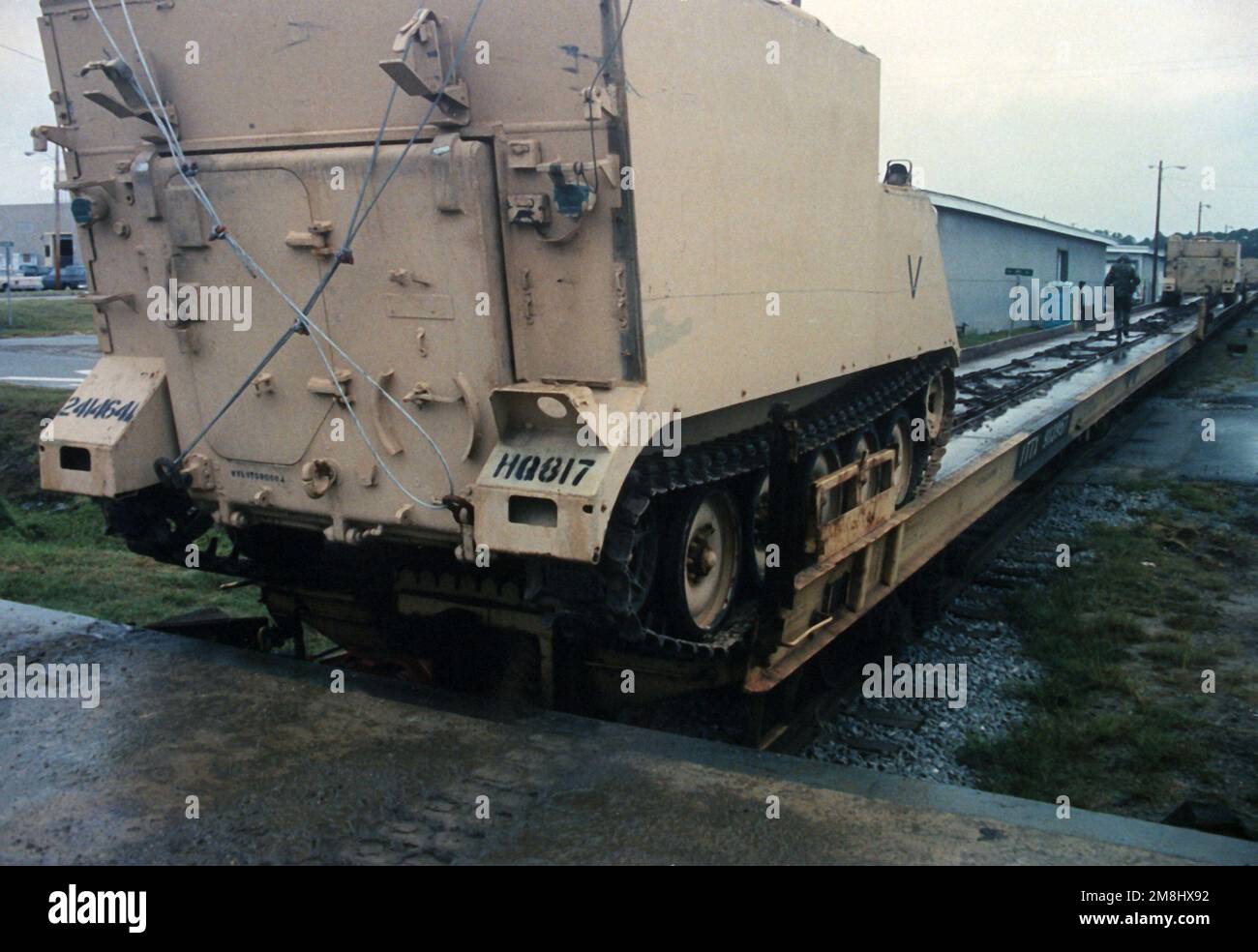 4th Battalion, 64th Armor, 24th Infantry Division, loading M113 Armored ...