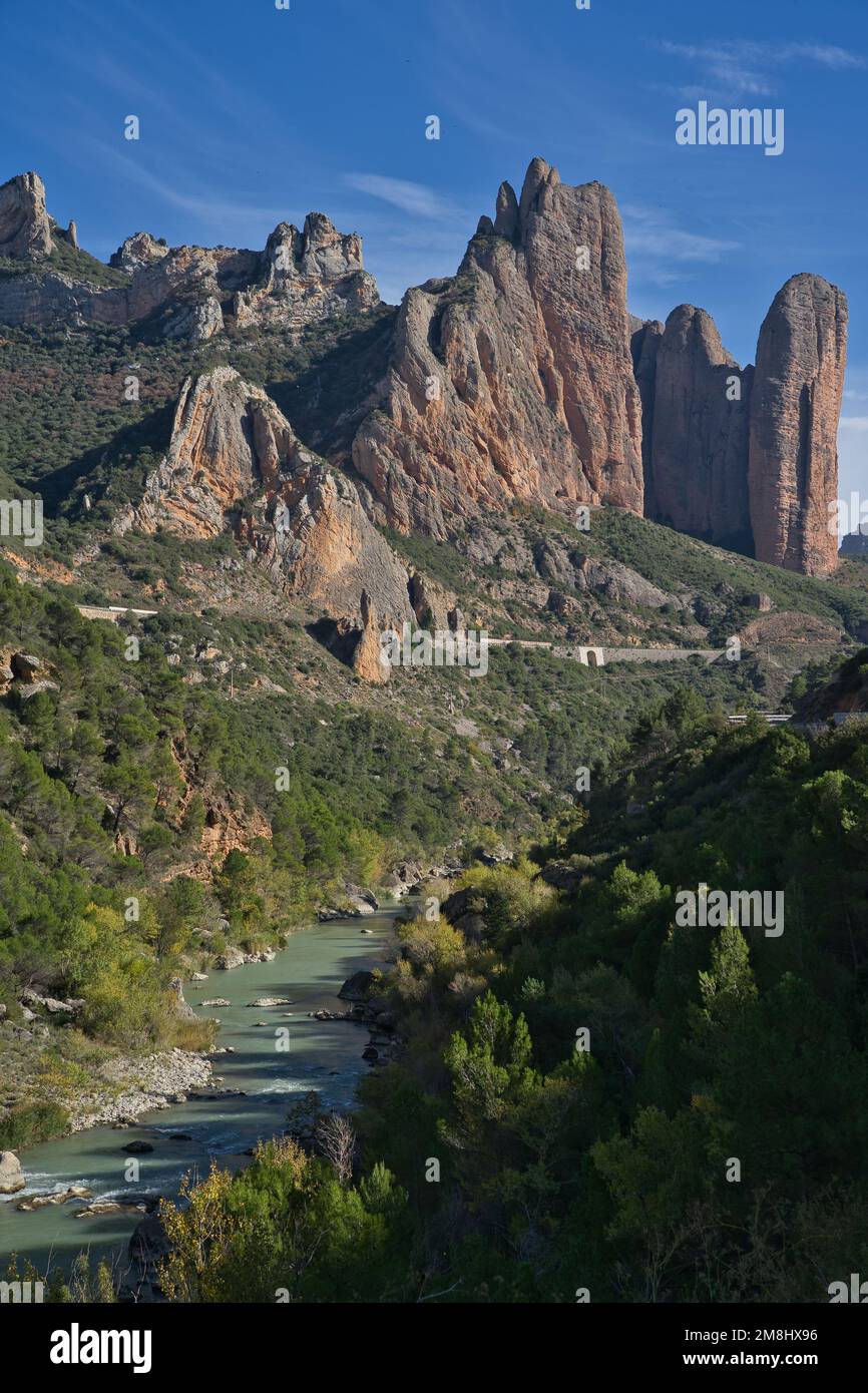 The beautiful landscape of the famous rock formations of Mallos de ...