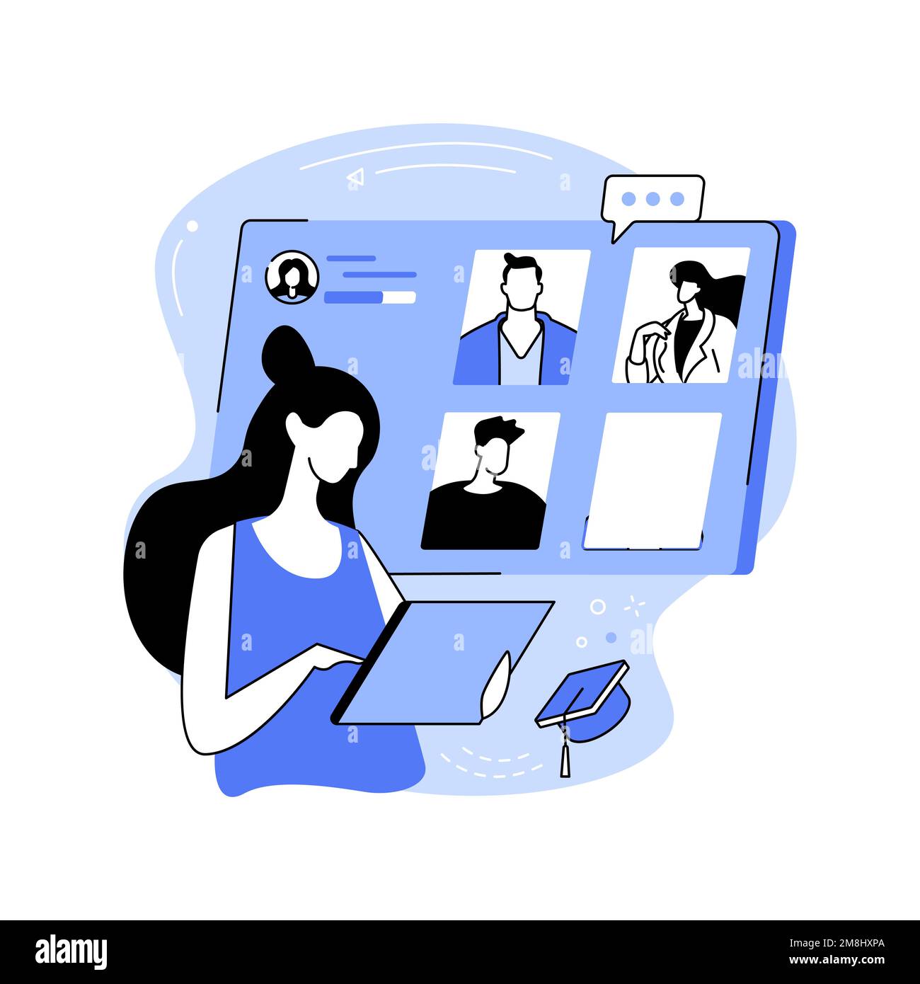 Online discussion isolated cartoon vector illustrations. Group of ...