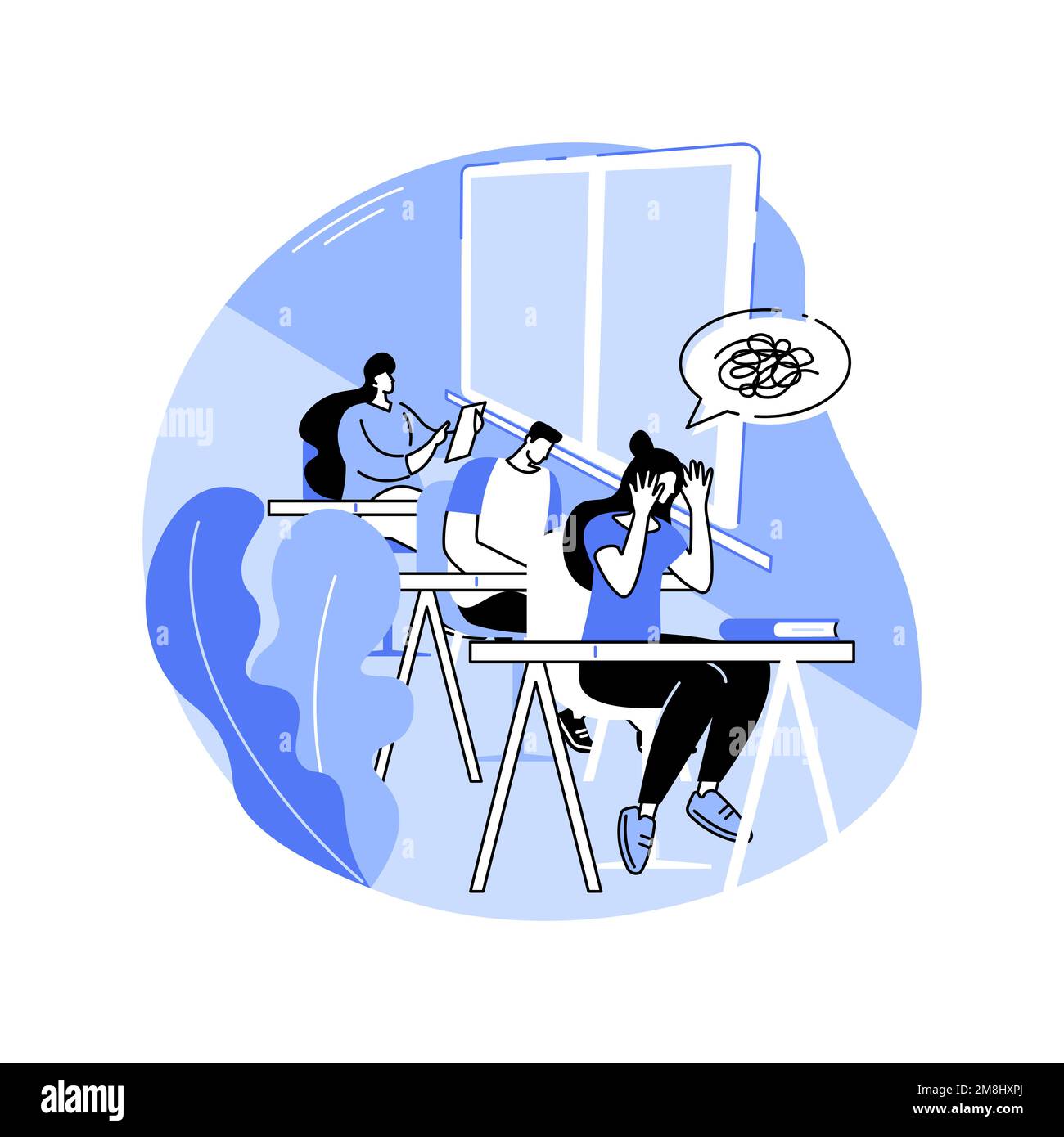 Stressed at the exam isolated cartoon vector illustrations. Stressed ...