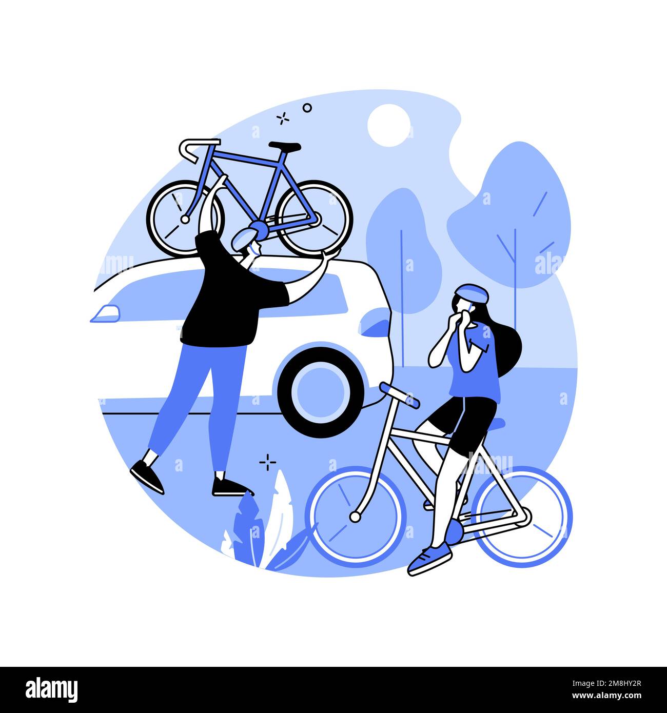 Going on a bike ride isolated cartoon vector illustrations. Couple ...