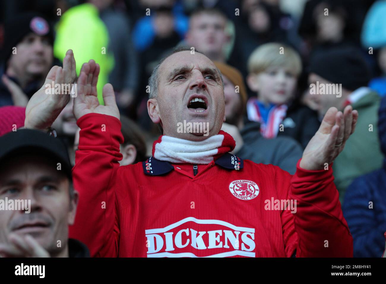 Middlesbrough supporters cheer on their team during the Sky Bet ...