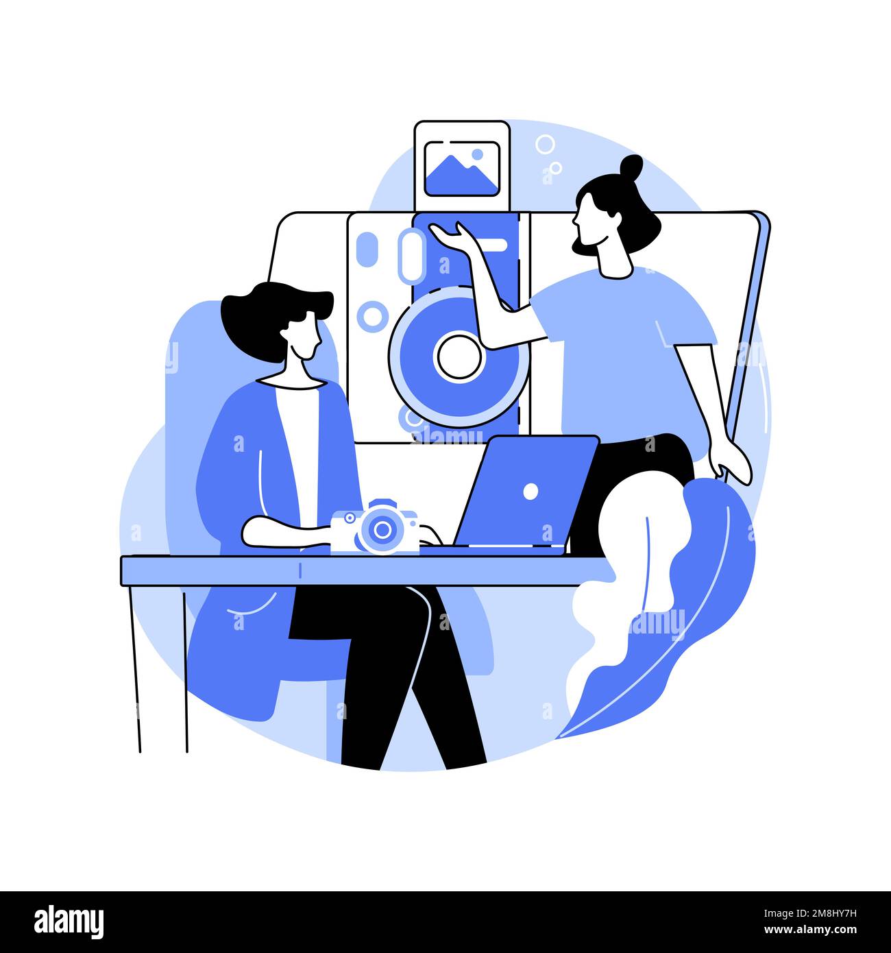 Photography isolated cartoon vector illustrations. Girl having ...