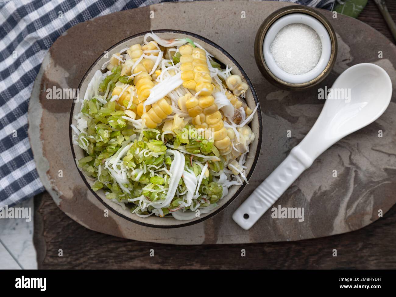 Pounded unripe rice Flakes Cereal (Glutinous rice is processed into ...