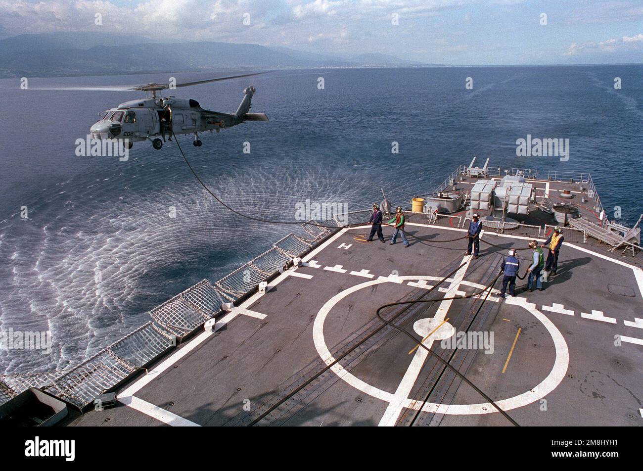 An SH-60B Sea Hawk helicopter of Light Helicopter Squadron 38 (HSL-38 ...