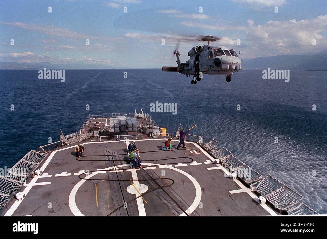 An SH-60B Sea Hawk helicopter of Light Helicopter Squadron 38 (HSL-38 ...