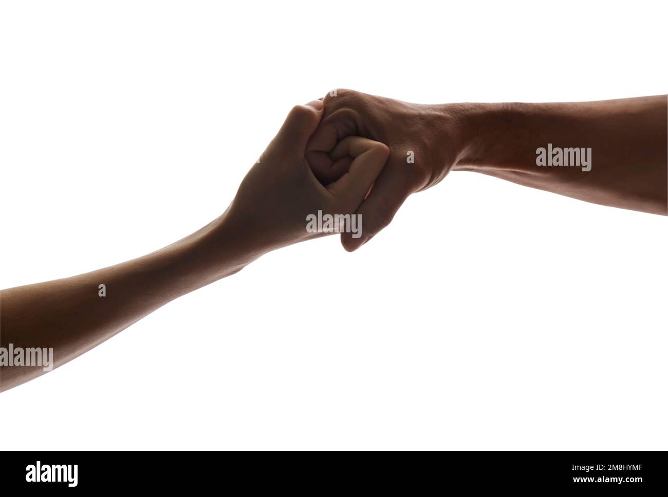 Conceptual of Male and female hands connected with each other together ...