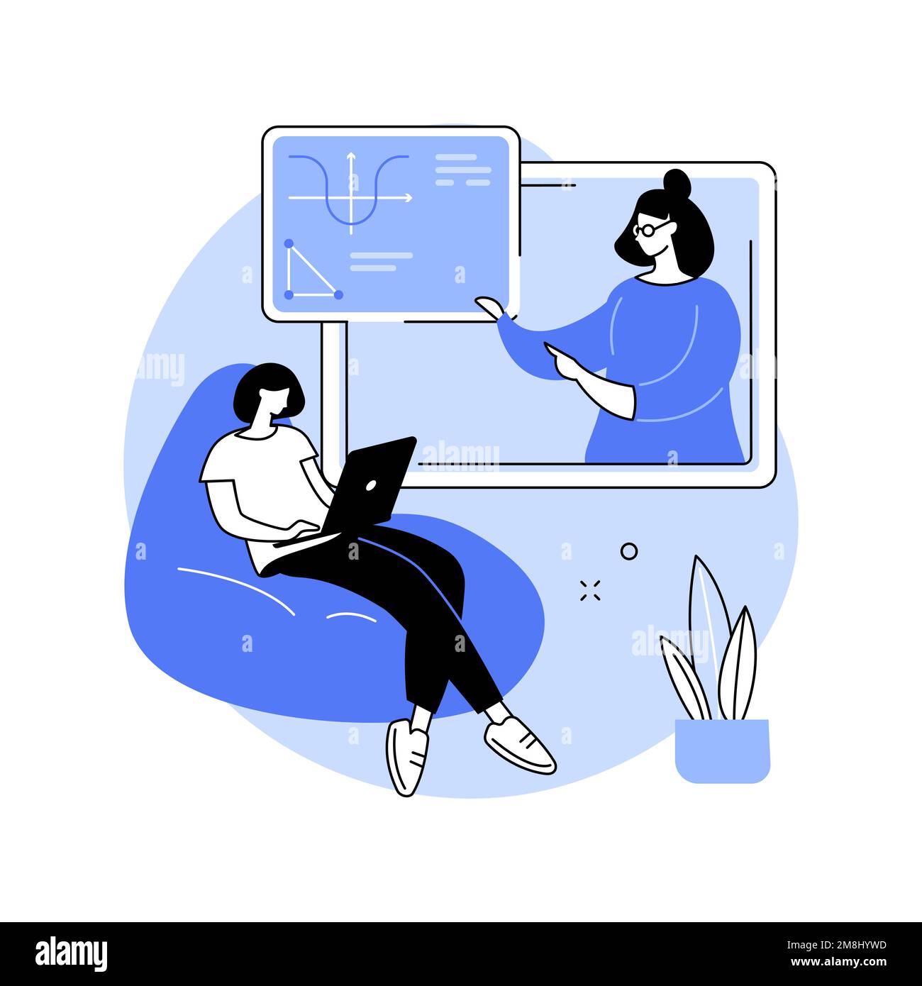 Online classes isolated cartoon vector illustrations. Teacher conducts ...