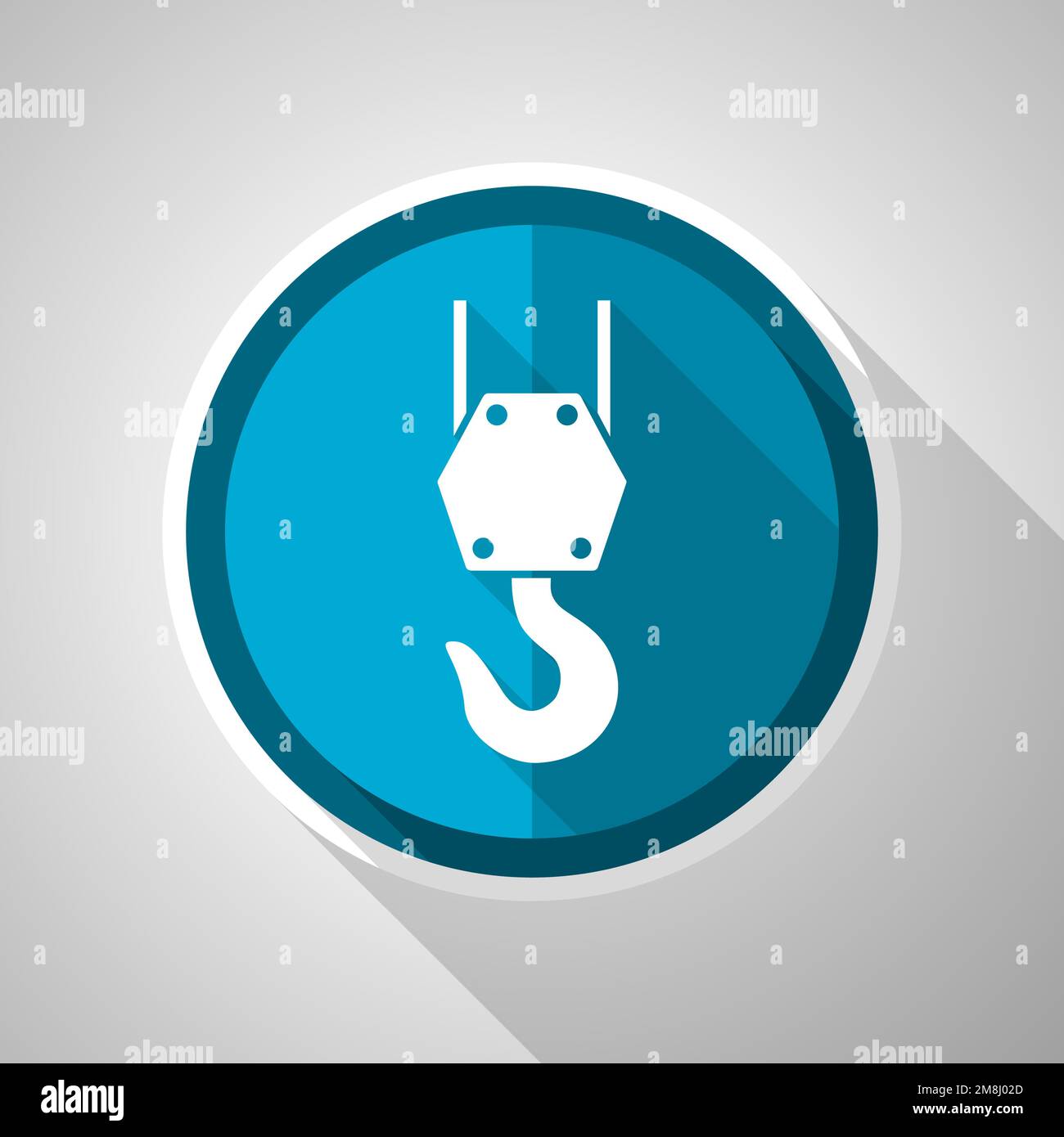 Industry, crane, counstruction symbol, flat design vector blue icon ...