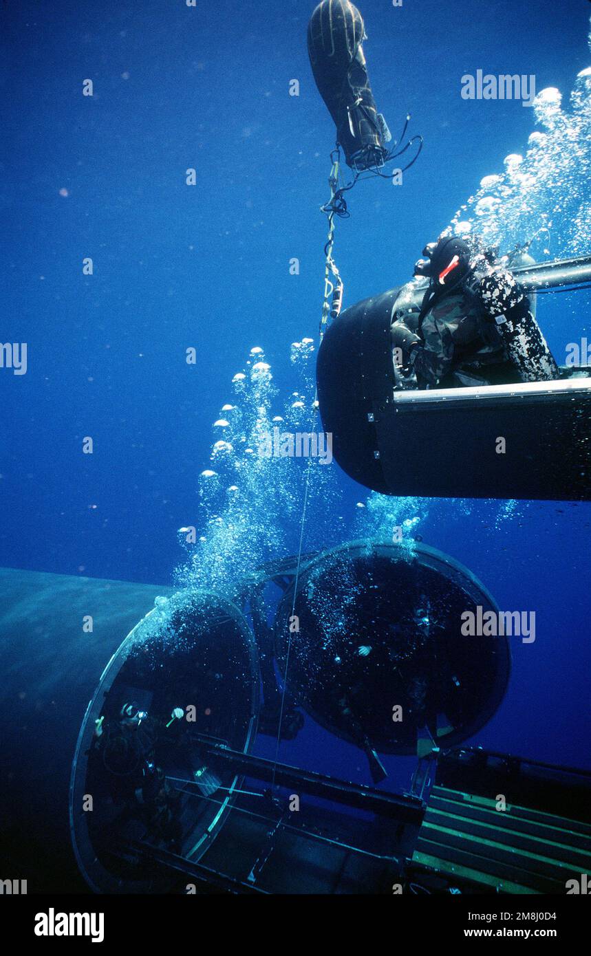 A Mark 8 special dive vehicle (SDV) pilot checks the DS-2 buoy and ...