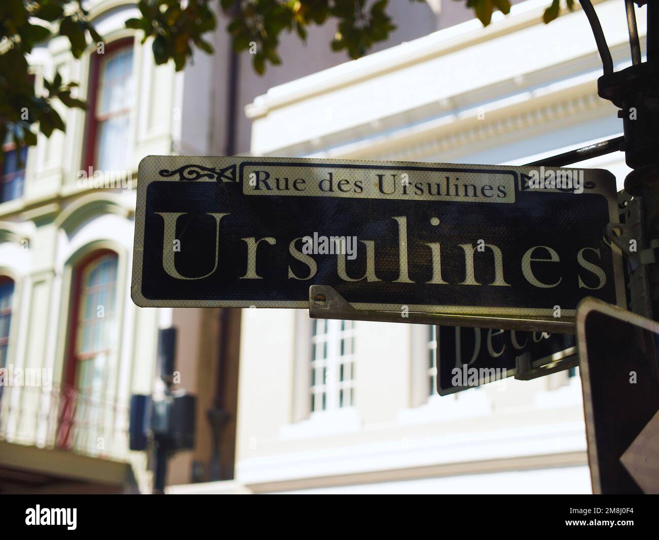 The Ursulines Street sign in French Quarter. New Orleans, USA Stock ...