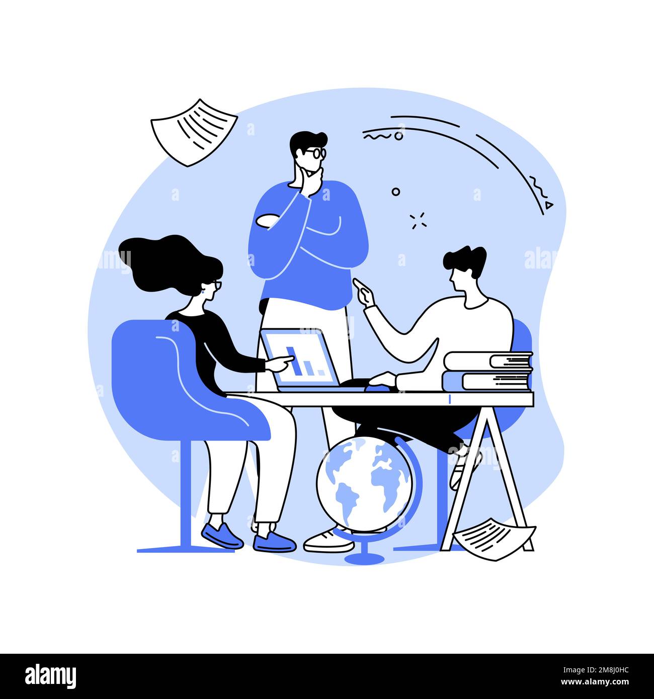 Student teamwork isolated cartoon vector illustrations. Group of ...