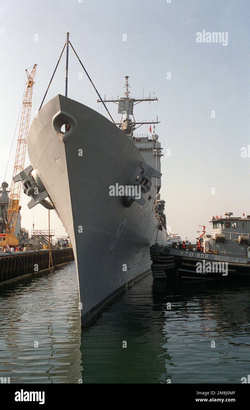 The nuclear-powered guided missile cruiser USS LONG BEACH (CGN-9) is ...