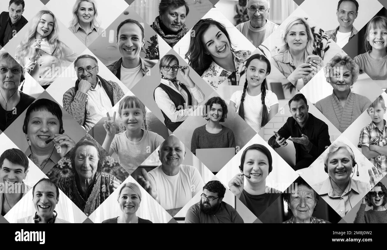 Group of beautiful people in front of a black background Stock Photo ...