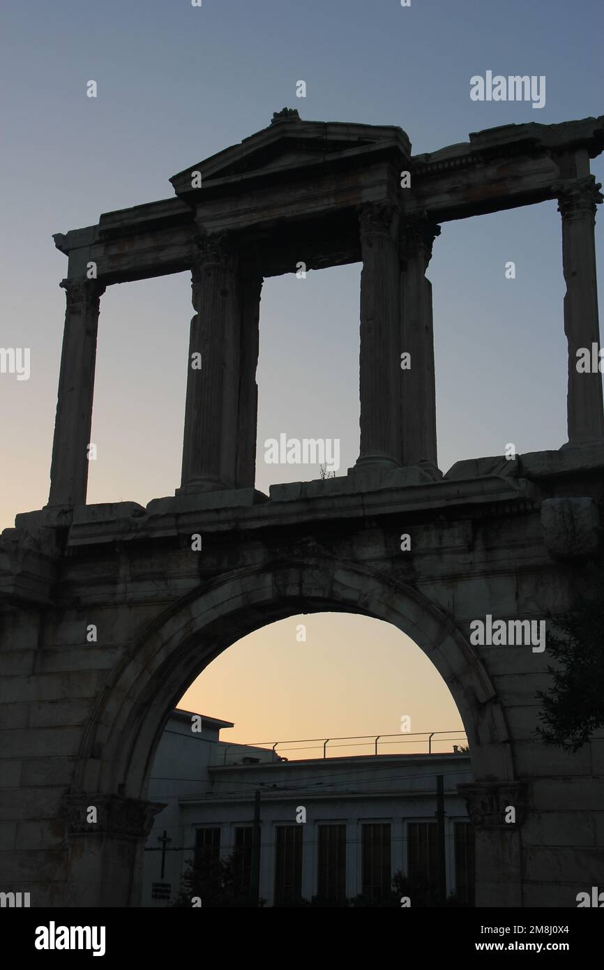 Arch of hadrian athens sunset hi-res stock photography and images - Alamy