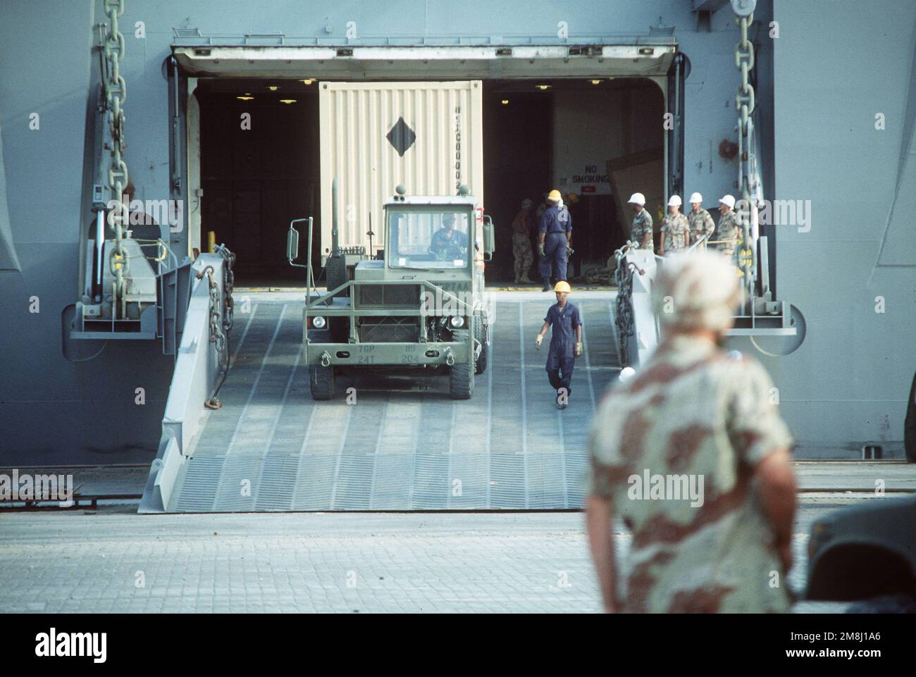 The US Navy Ship REGULUS (T-AKR 292), docked in Alexandria, Egypt, is ...