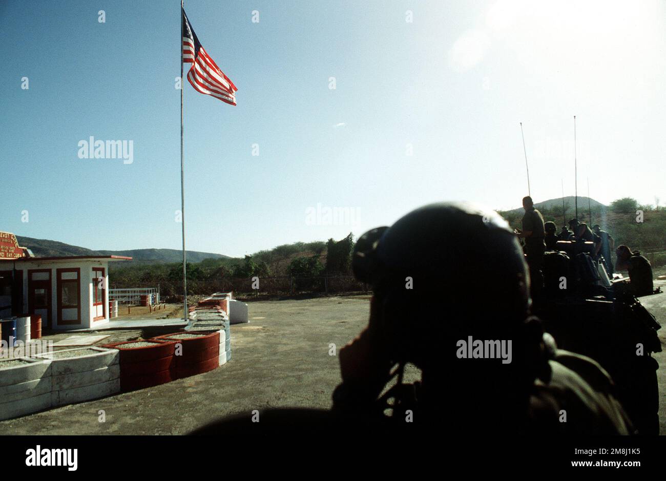 The US Marines from the 2nd Light Armored Infantry Battalion stop at ...