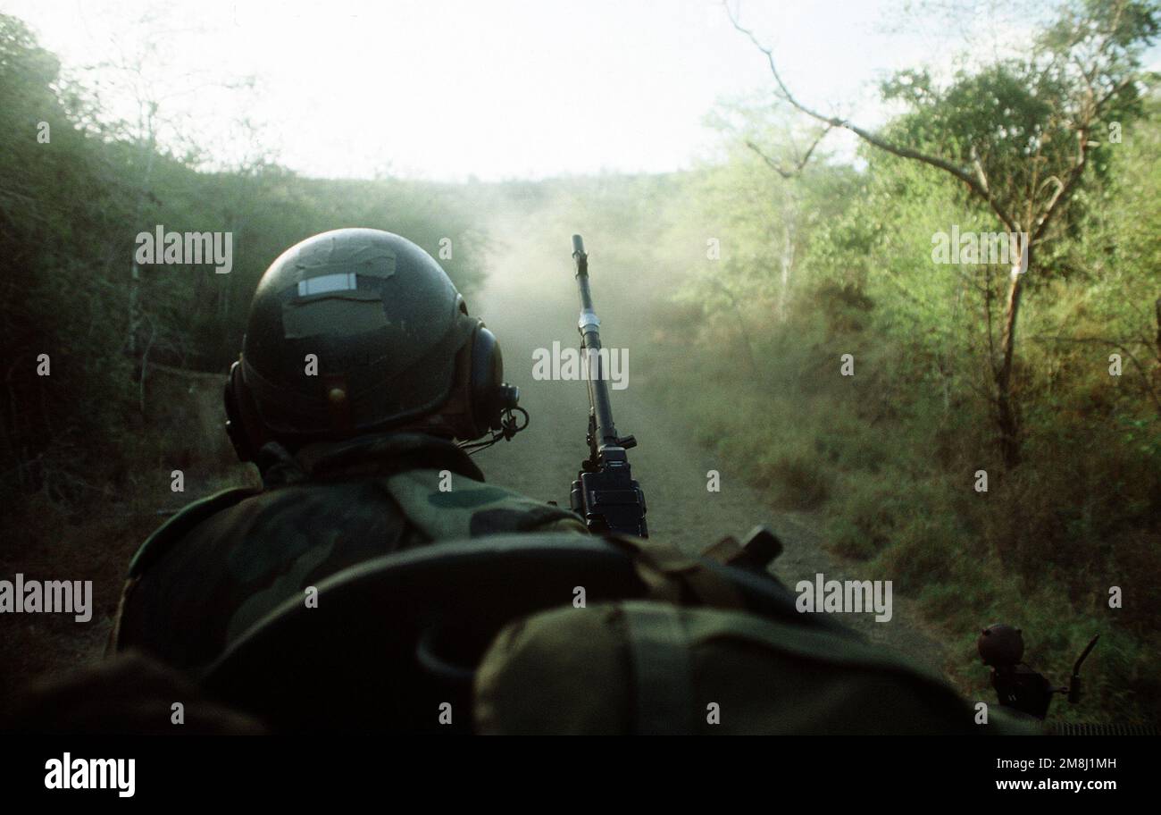A close up of the back of the helmet of Lance CPL. J. A. (Rebel) Molina ...