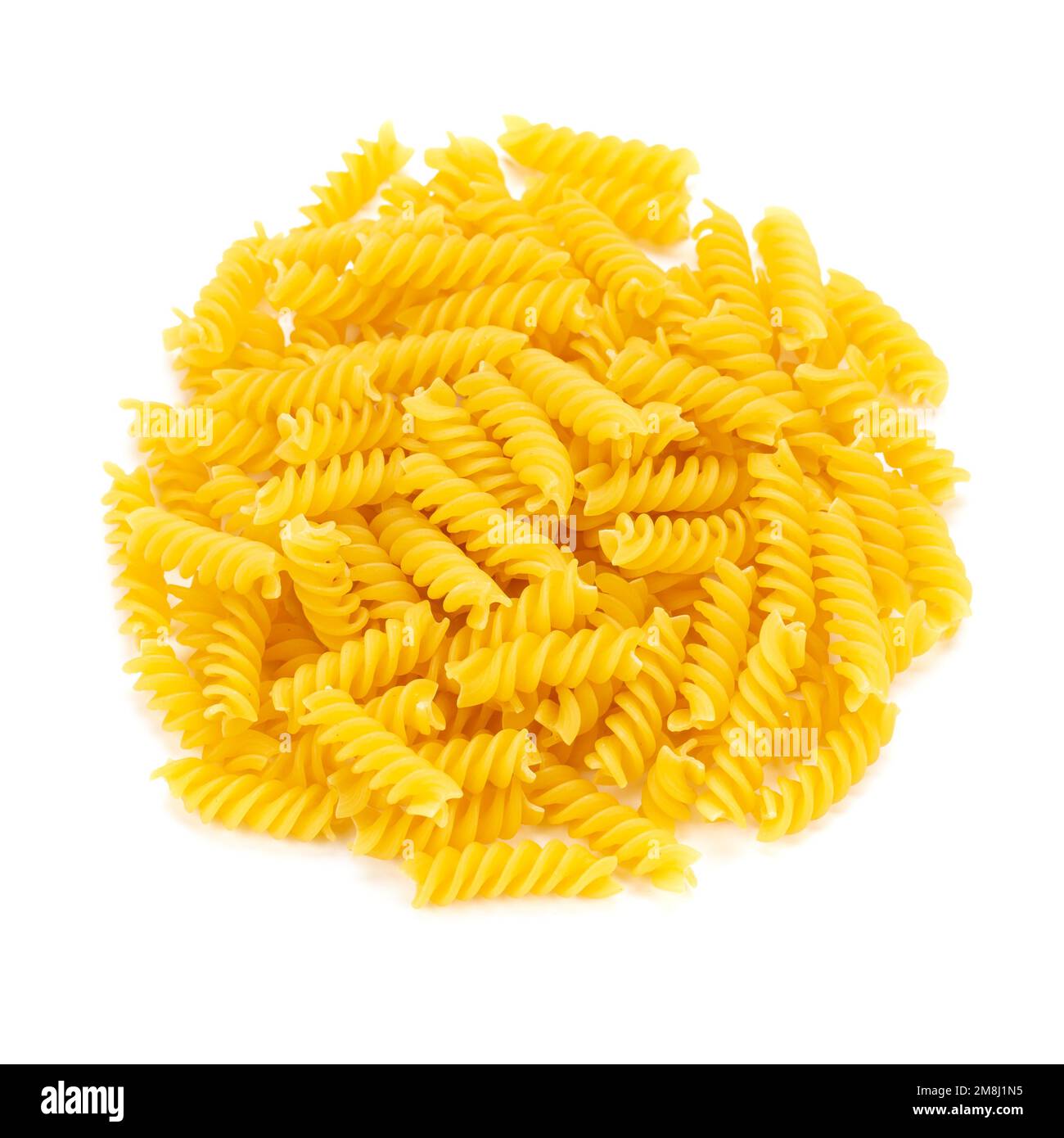 Raw pasta Fusilli isolated on white background. Raw and Dry Macaroni ...