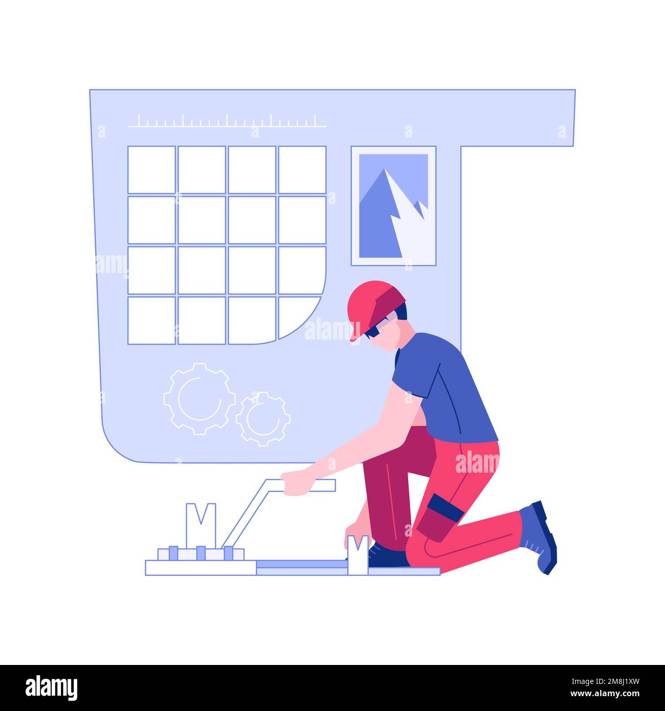 Cutting tiles isolated concept vector illustration. Professional ...