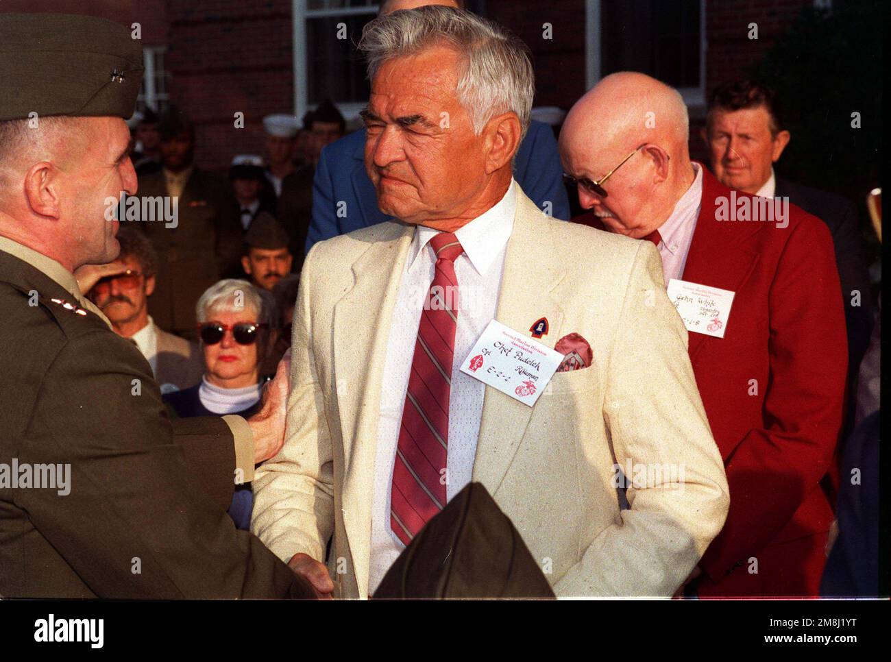 MAJ. GEN. R. I. Neal, commanding general, 2nd Marine Division, presents ...