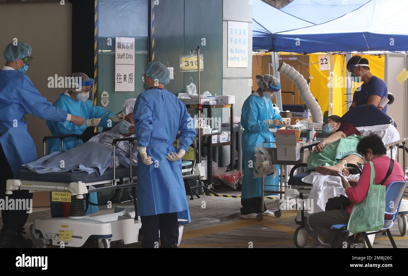 Patients being treated at the Caritas Medical CentreHH A&E Department ...