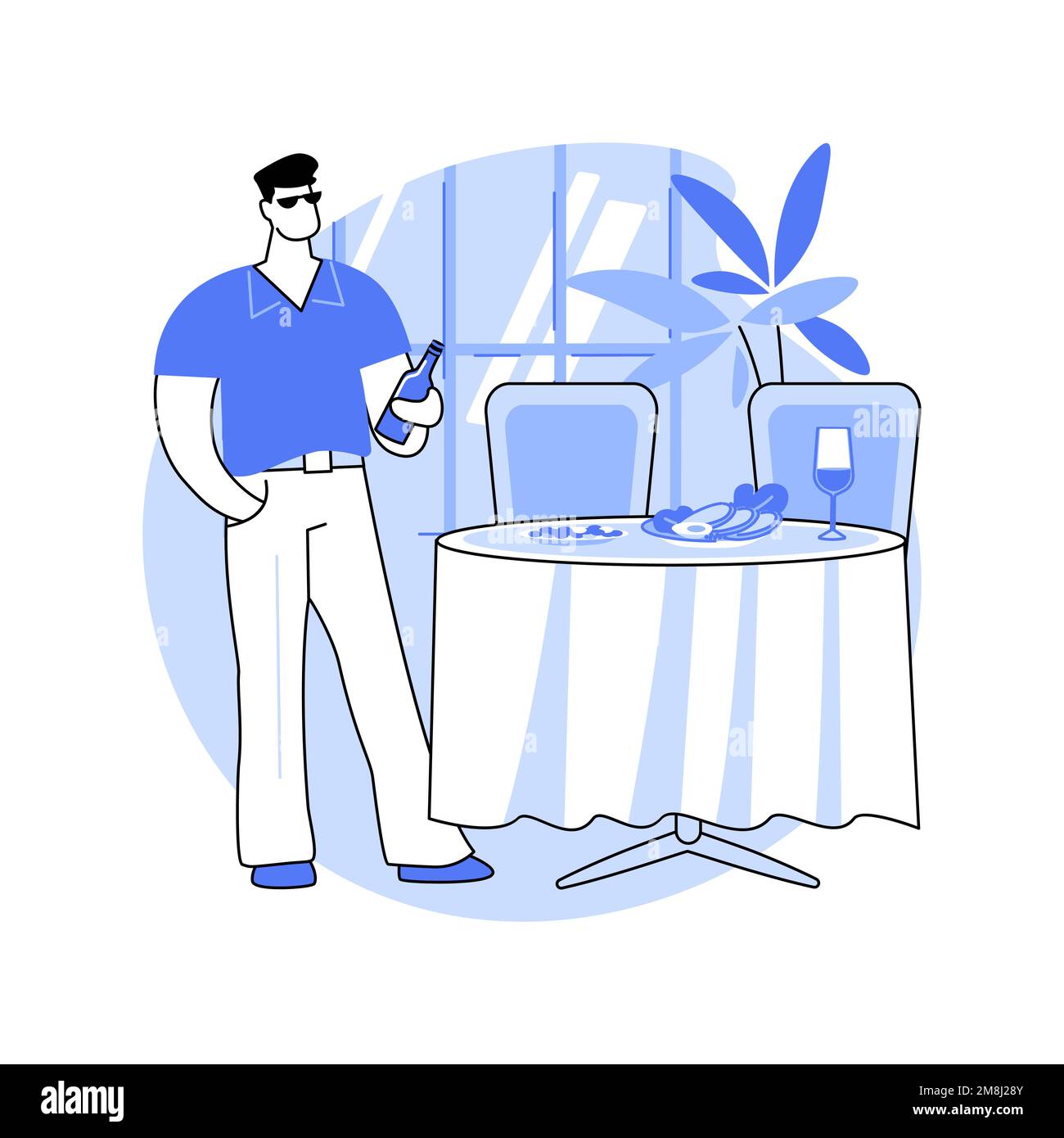 Design hotel stay isolated cartoon vector illustrations. Attractive man ...