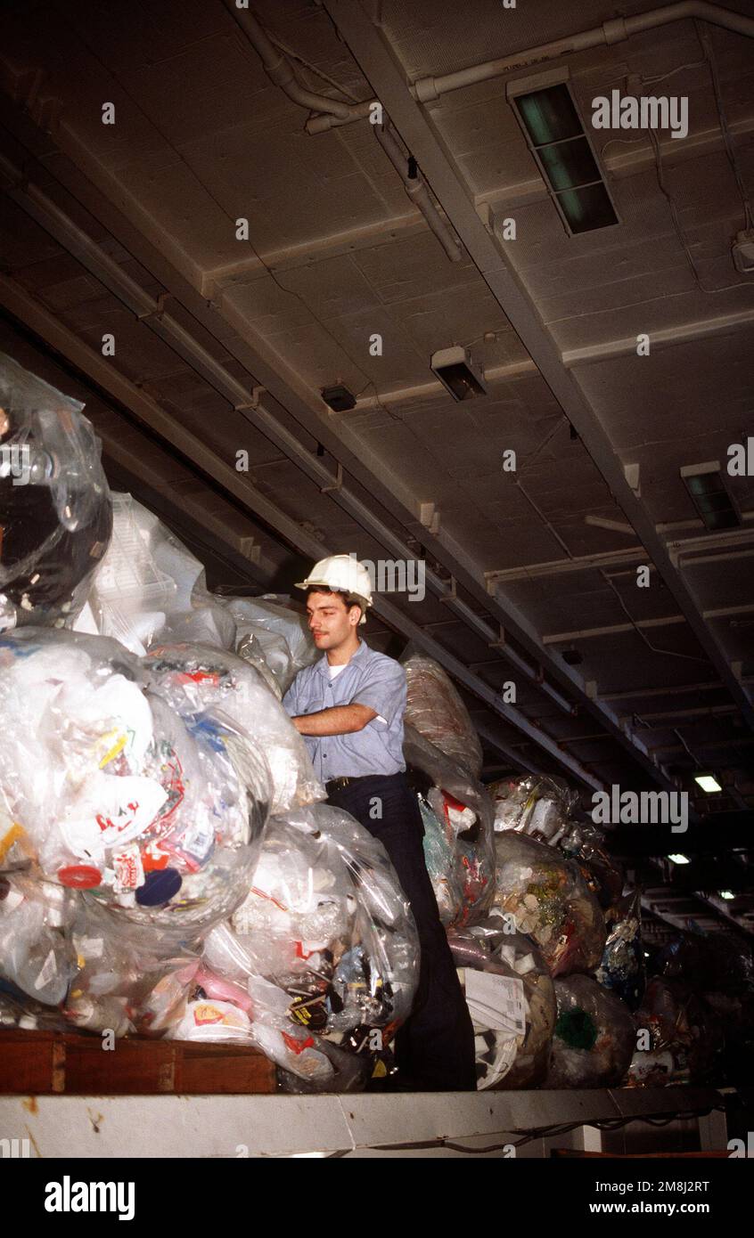 A member of the supply department of the nuclear-powered aircraft ...