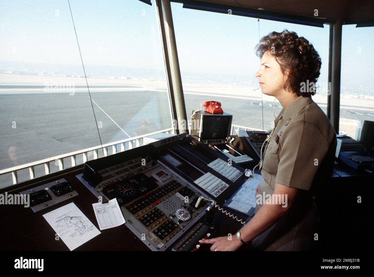 Air Traffic Controlman Third Class (ACC) Wendy Parrett observes ...