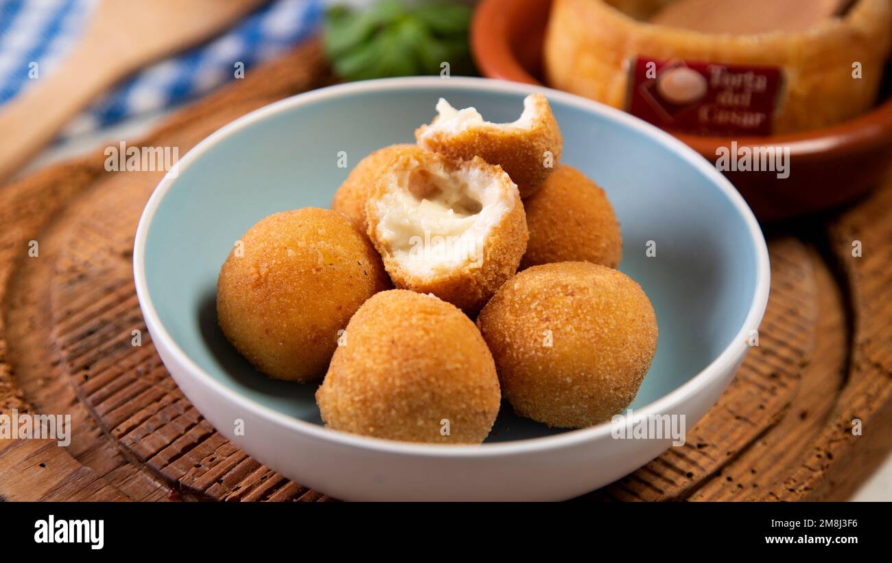 Cheese croquettes. The croquette is a portion of dough made from a ...