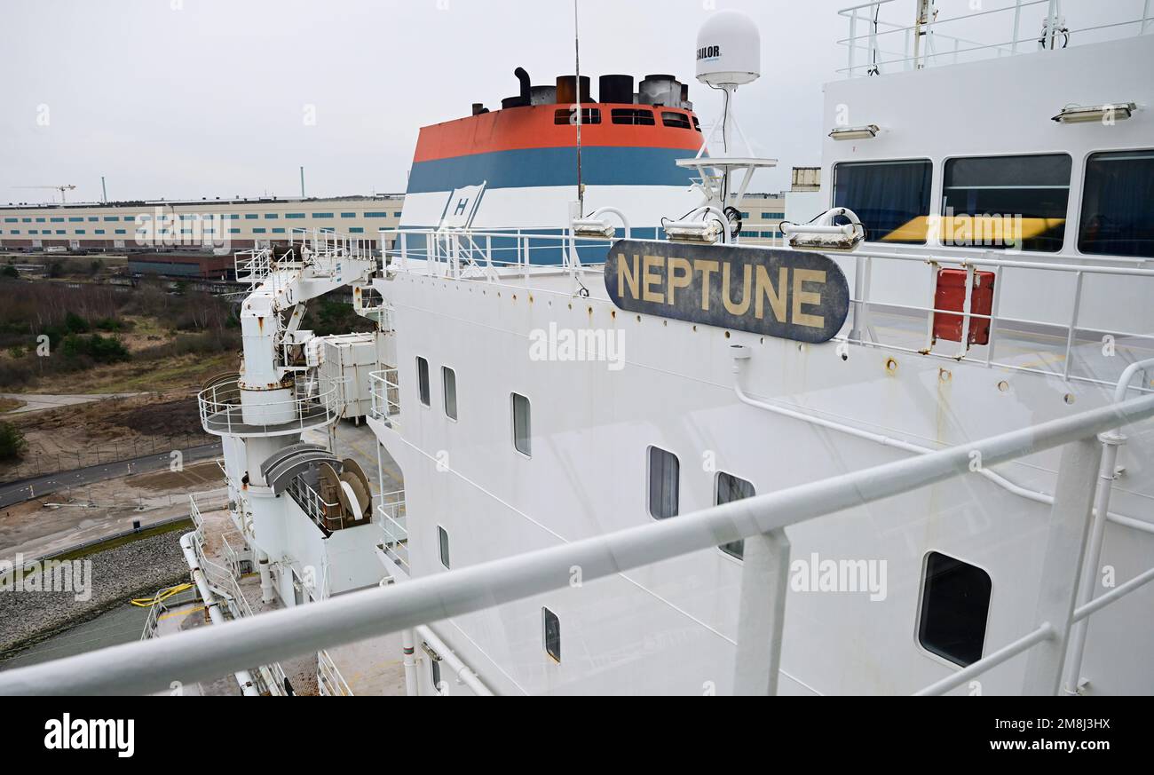 Lubmin, Germany. 14th Jan, 2023. View of processing vessel "Neptune" in ...
