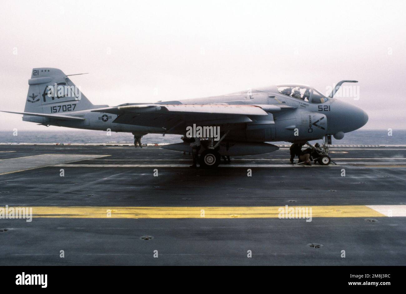 Right side view of an A-6E Intruder aircraft of Attach Squadron Seventy ...