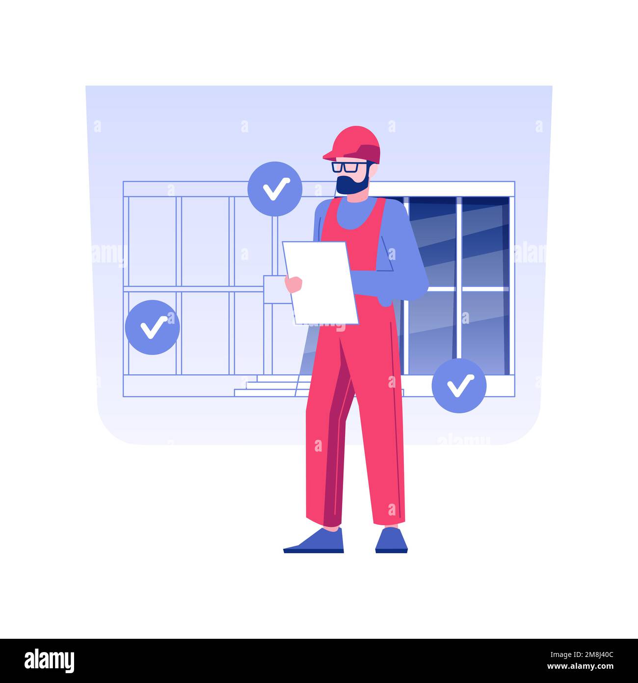 Building code inspection isolated concept vector illustration ...
